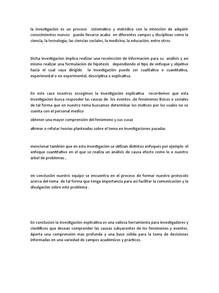 La Investigación Es Un Proceso Sistemático y Metódico Con La Intención ...