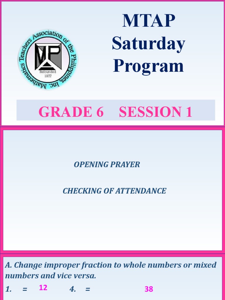 Grade 6 Session 1 | PDF | Arithmetic | Mathematics