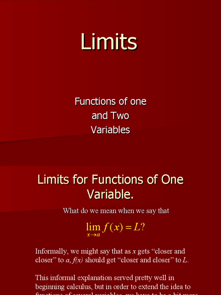 Limits | PDF | Function (Mathematics) | Radius Limits | PDF | Function (Mathematics) | Radius