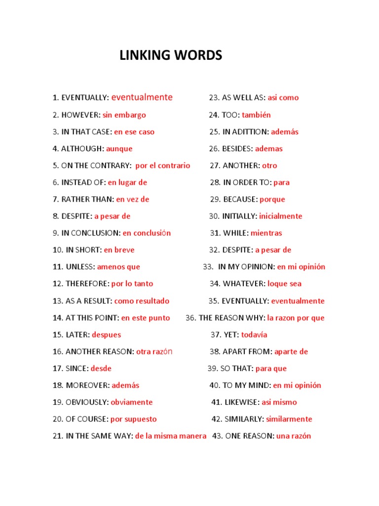 Linking Words | PDF