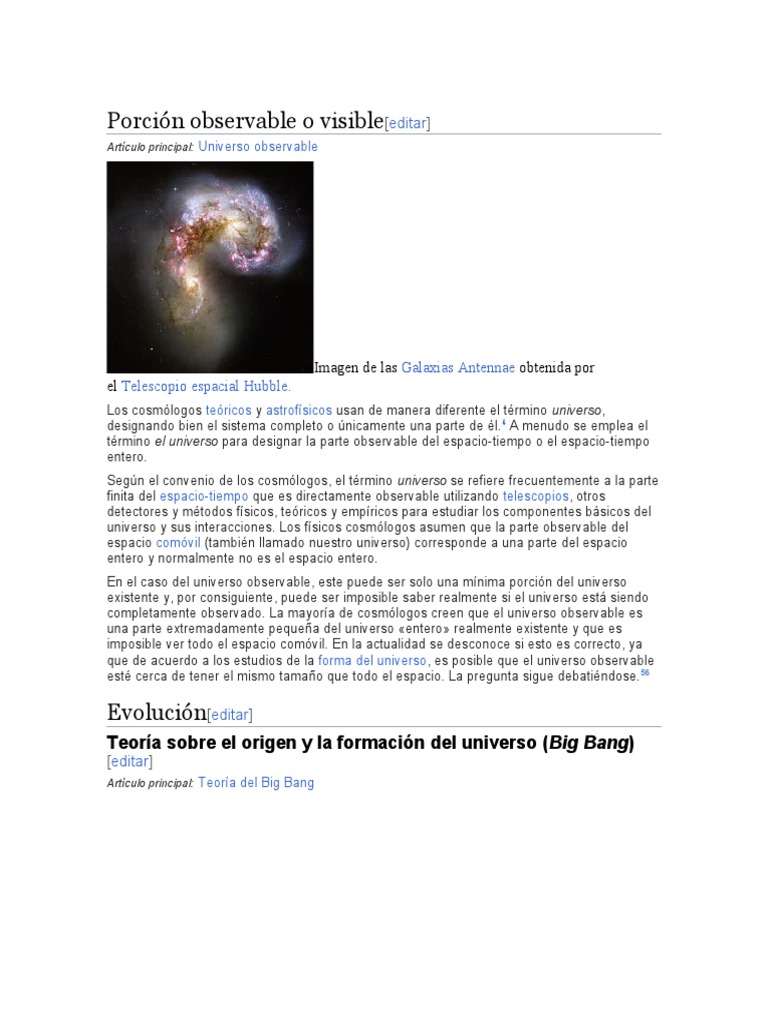 Porción Observable o Visible | PDF | Universo | Big Bang