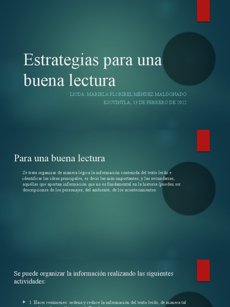 Estrategias para Una Buena Lectura | PDF | Ensayos | Pensamiento