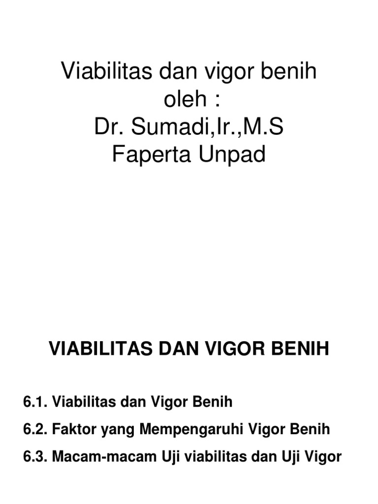 BAB VI As Dan Vigor Benih | PDF
