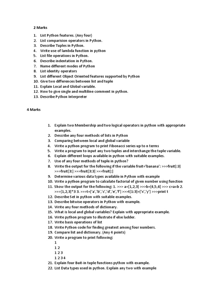 2023 Sample QB | PDF | Python (Programming Language) | Applied Mathematics