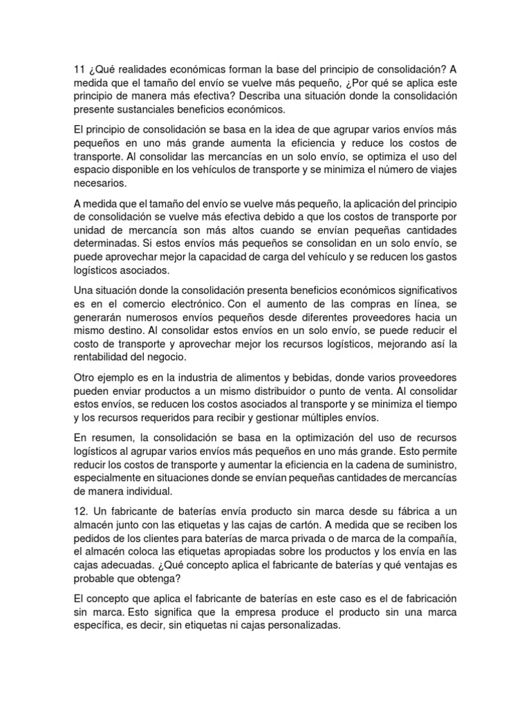 Preguntas Capitulo II Ronald Ballou | PDF | Logística | Almacén