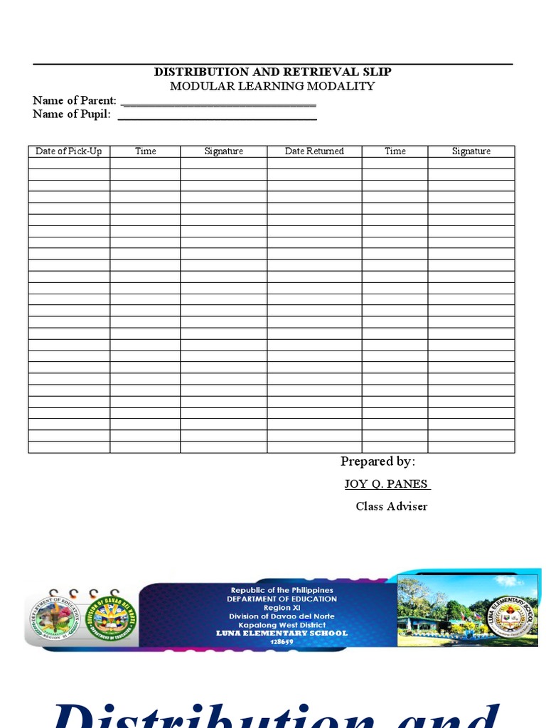 DISTRIBUTION SLIP SLMs | PDF