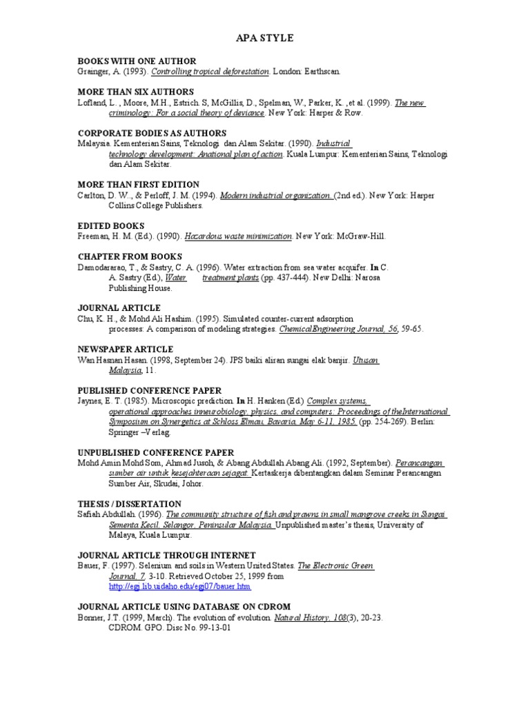 Example APA Style | PDF