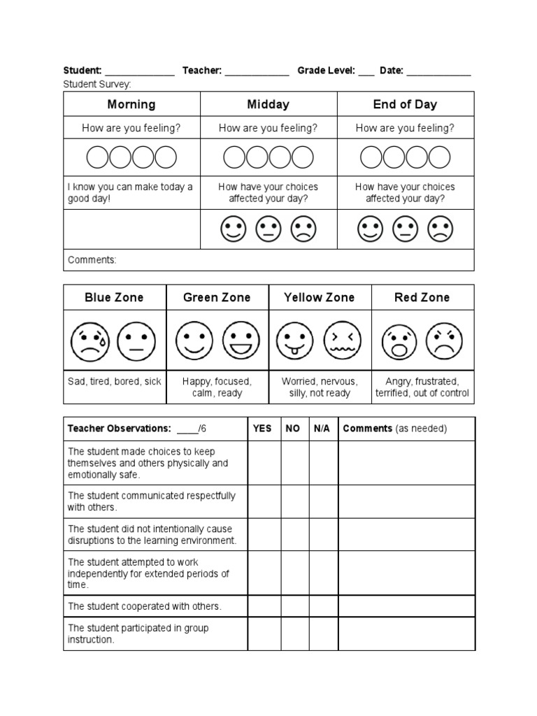 Daily Behavior Chart | PDF