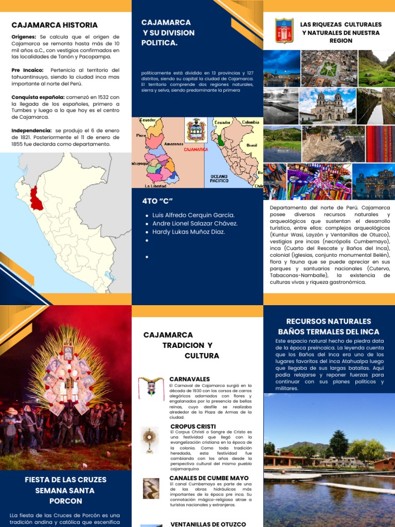 Triptico Riquezas Naturales y Culturales de Cajamarca | PDF | Imperio ...