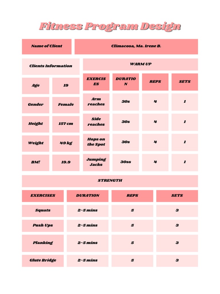 Fitness Program Design | PDF