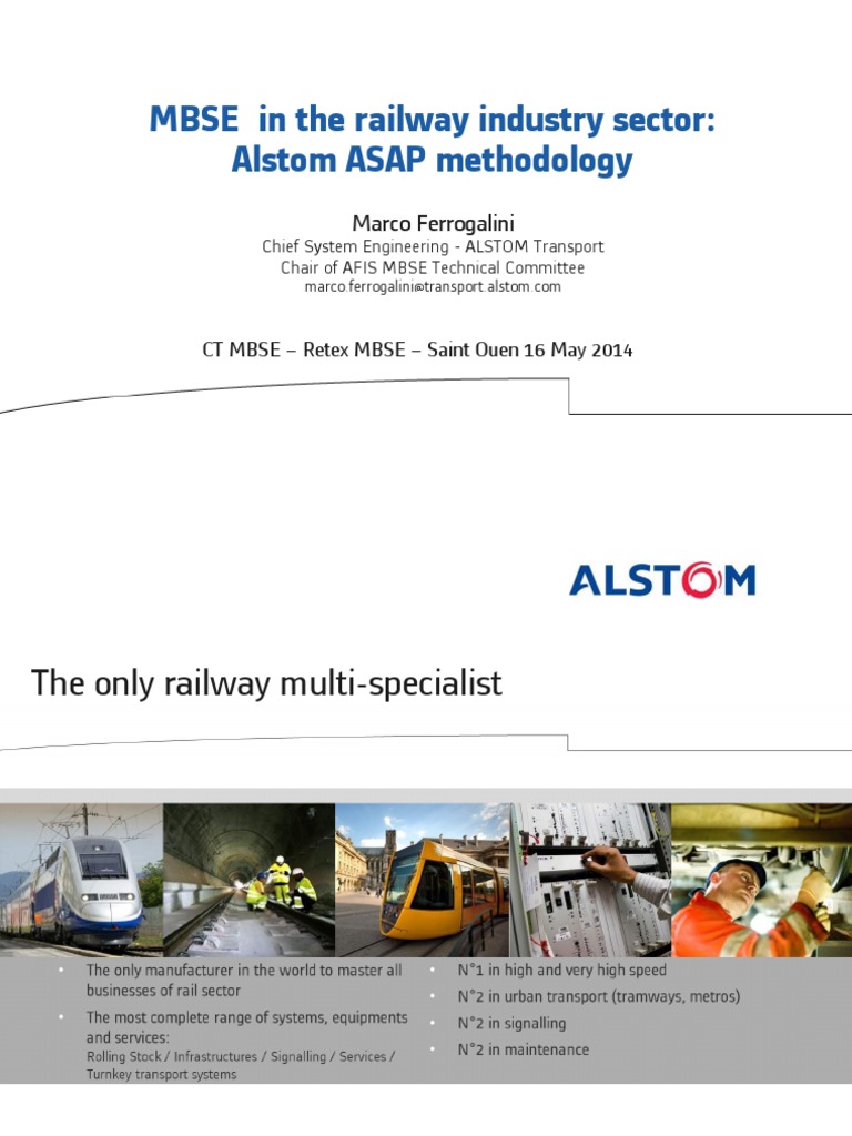 MBSE in The Railway Industry Sector Alstom ASAP Methodology | PDF