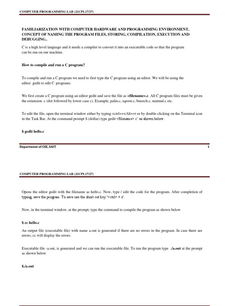 CPL Lab Manual | PDF