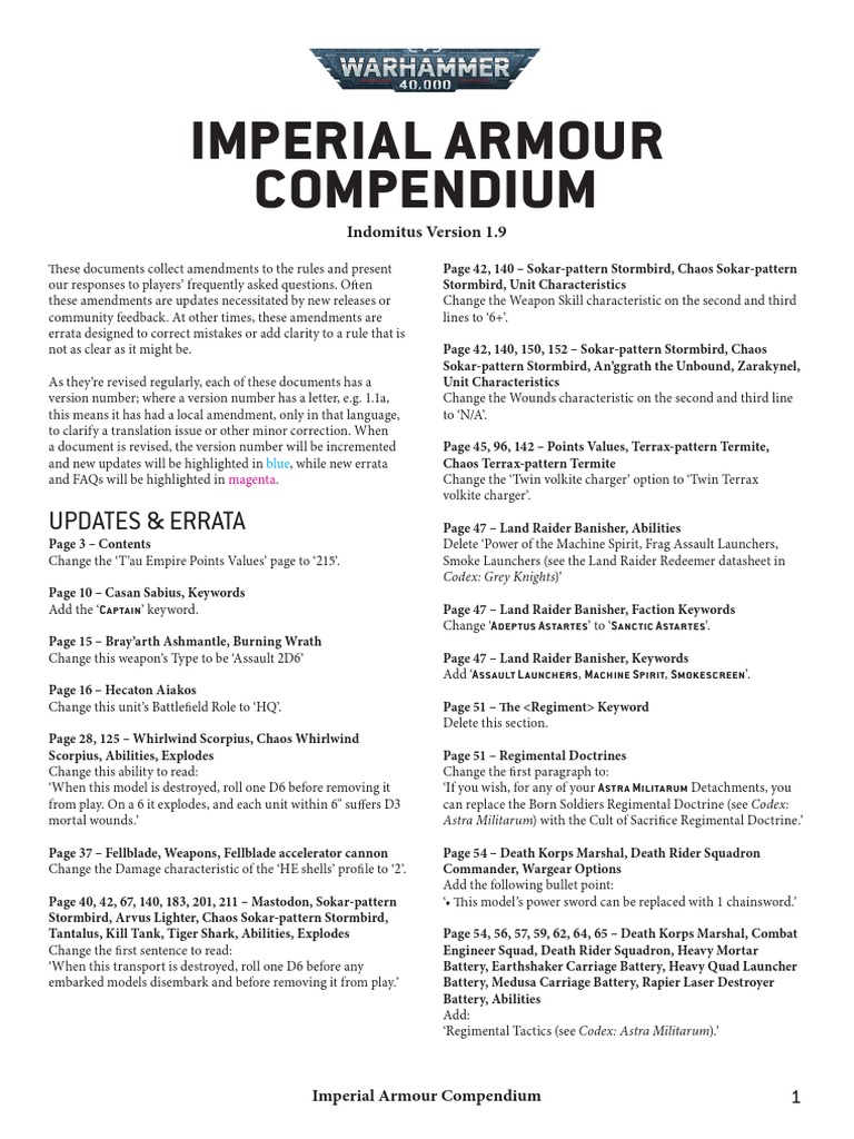 Imperial Armor Compendium | PDF | Artillery Battery | Military
