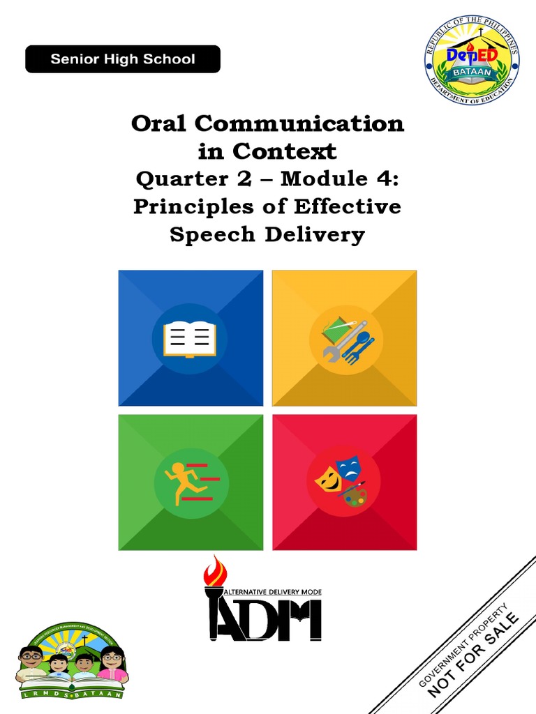 ORAL COOMUNICATION 11 - Q2 - MODULE 4 - Principles of Effective Speech ...