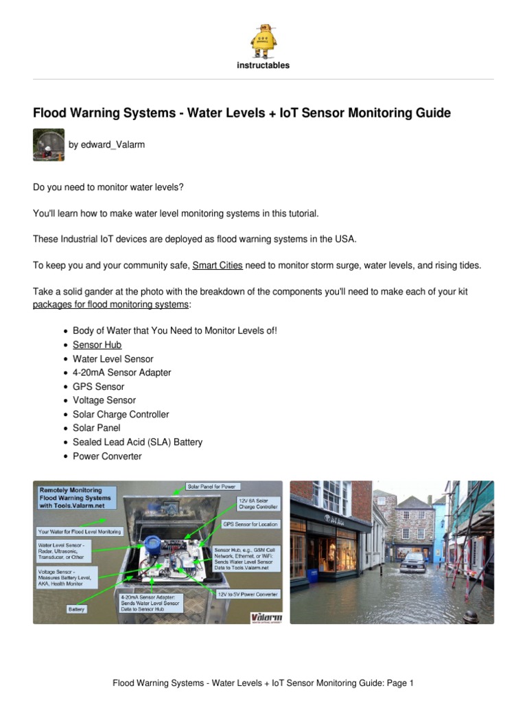 Flood Warning Systems Water Levels IoT Sensor Moni | PDF | Internet Of ...