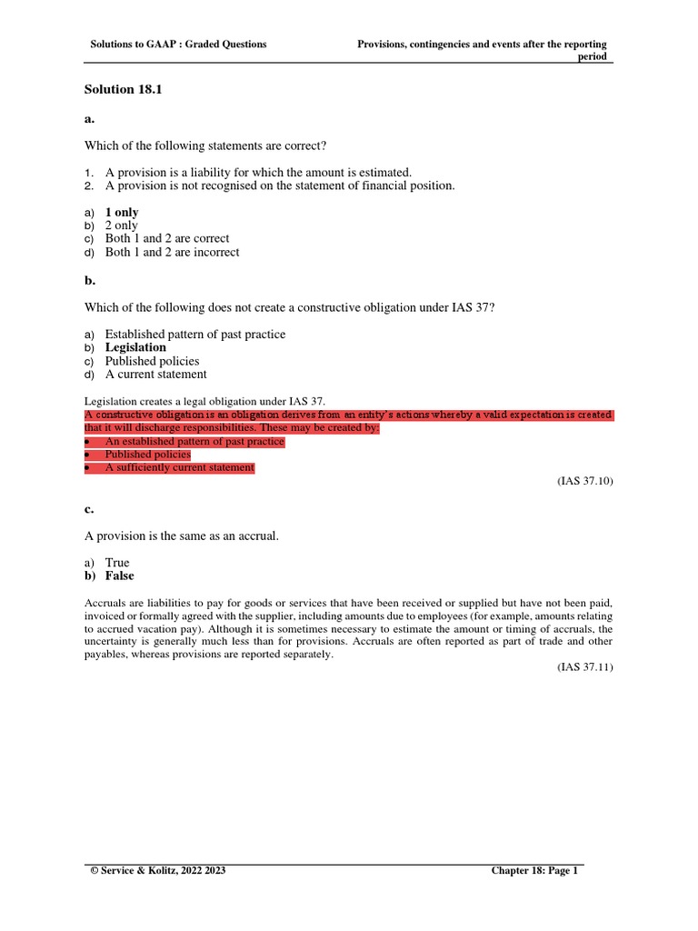 18 Provisions, Contingencies and EARP s22 - Final | PDF | International ...
