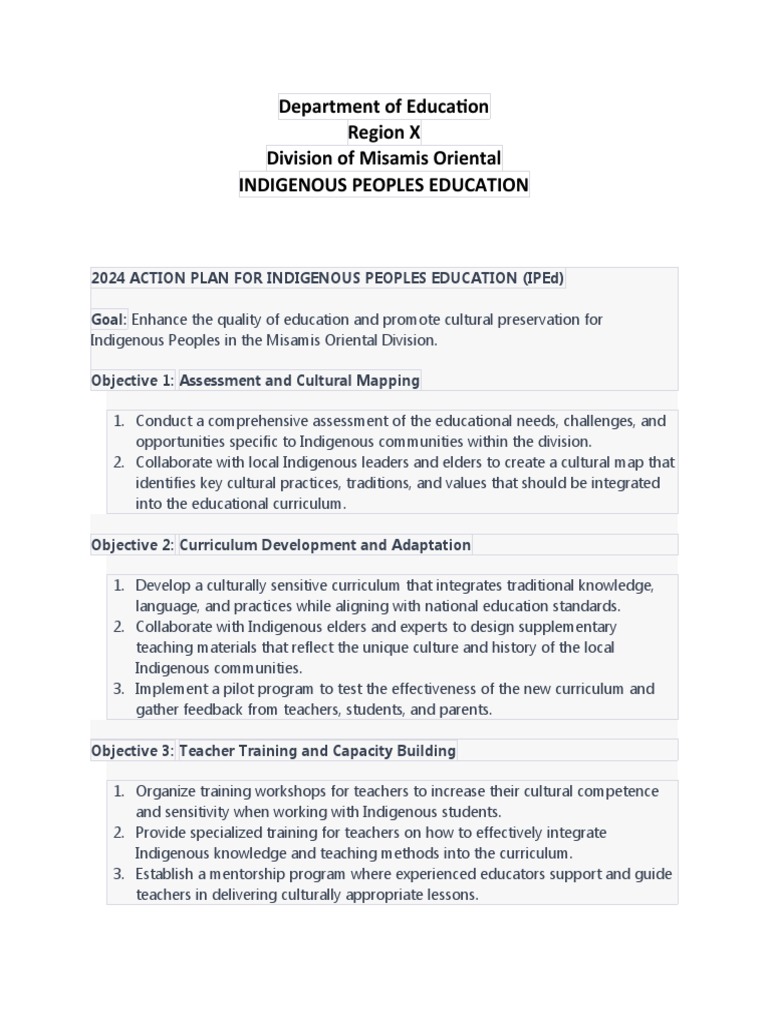 2024 IPEd Action Plan | Download Free PDF | Teachers | Educational ...