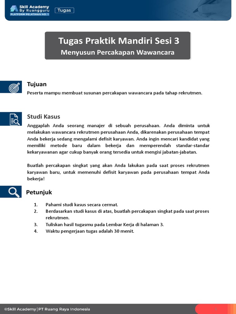 TPM 3 Menyusun Percakapan Wawancara - (Satria) | PDF