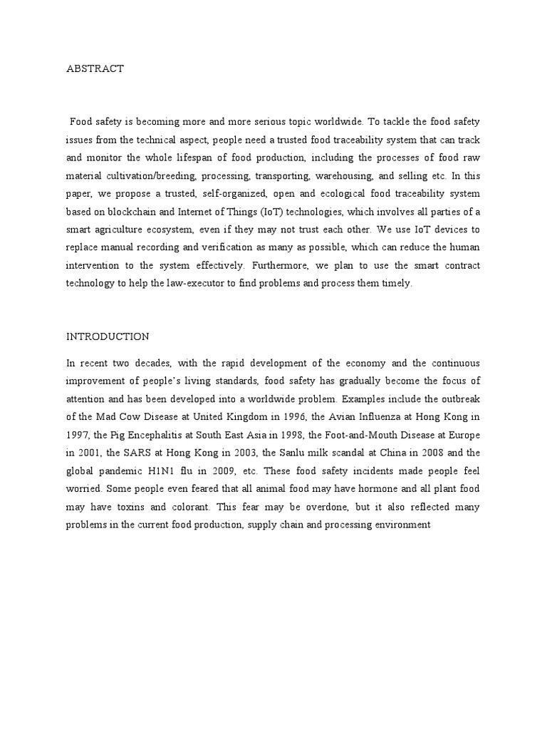 Blockchain-Based Food Traceability System | PDF