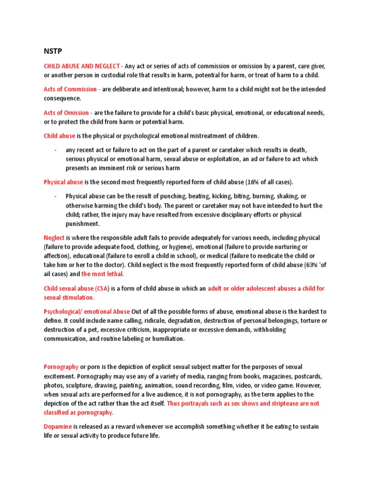 NSTP Reviewer | PDF | Child Abuse | Soil