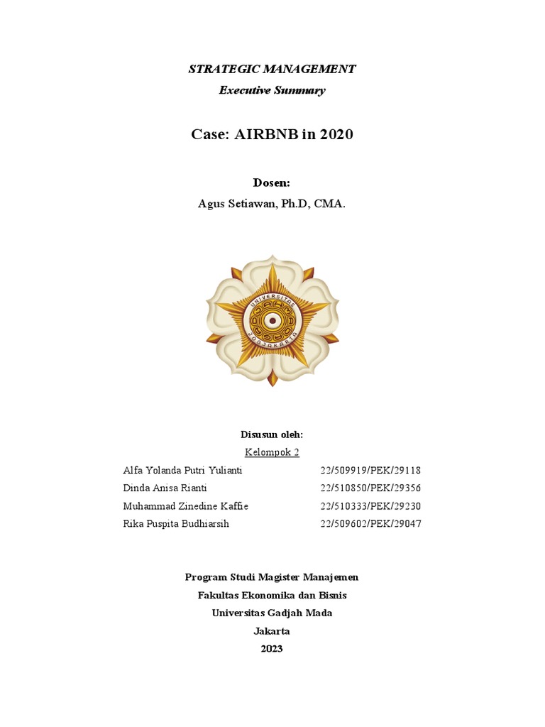 Kelompok 2 - SM Executive Summary - AIRBNB | PDF Kelompok 2 - SM Executive Summary - AIRBNB | PDF