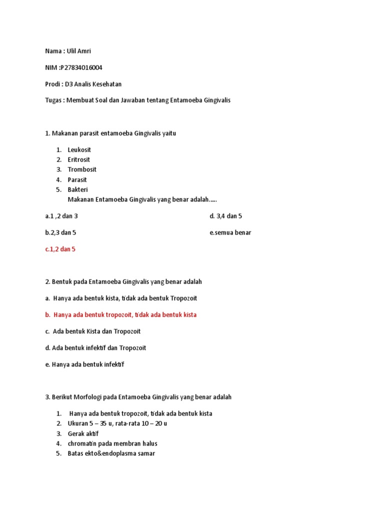 ULIL AMRI - Entamoeba Gingivalis | PDF | Sains & Matematika