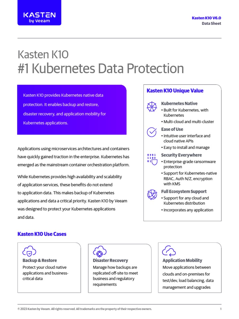 Kasten DS 4pg Kasten K10 V6.0 070723 | PDF | Cloud Computing | Backup