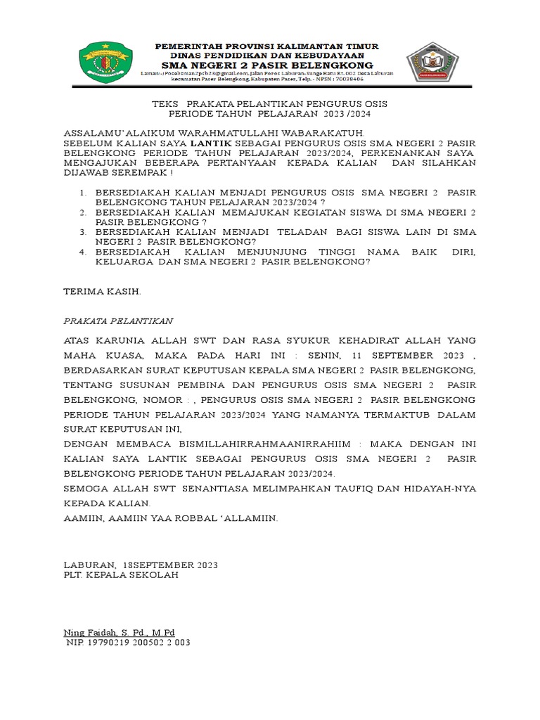 Janji Osis Teks | PDF