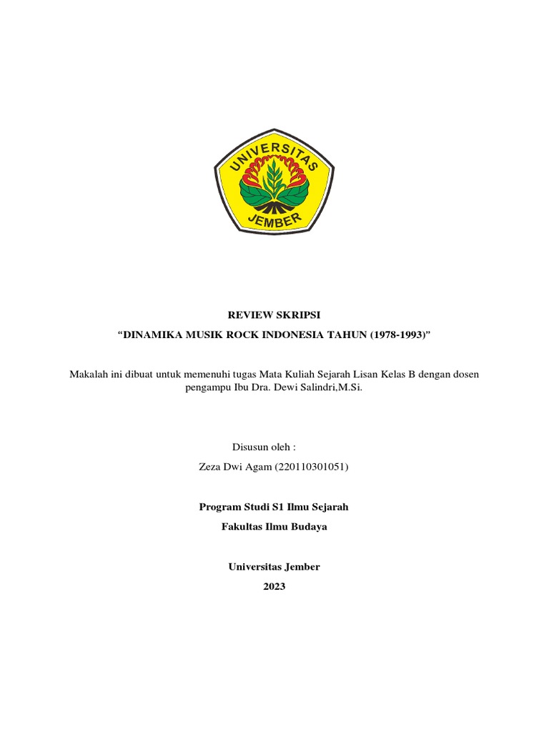 Review Skripsi - Sejarah Lisan B - Zeza Dwi Agam | PDF