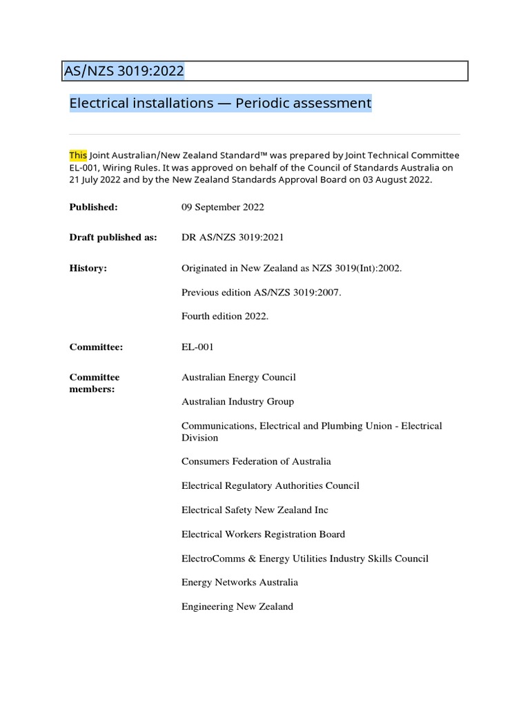 As NZS 3019 2022 | PDF