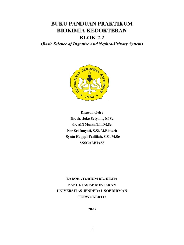 Buku Panduan Praktikum Biokimia Blok 2.2 TH 2023 Rev | PDF