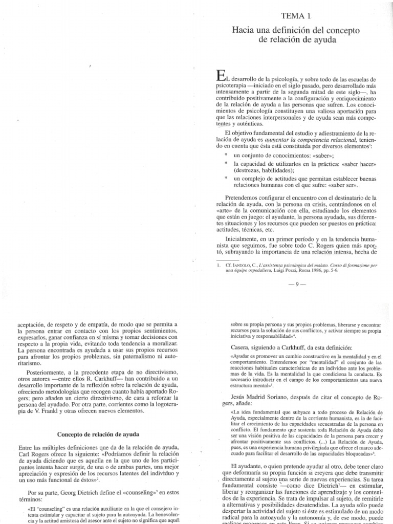 2 Hacia Una Definición Del Concepto de Relación de Ayuda | PDF