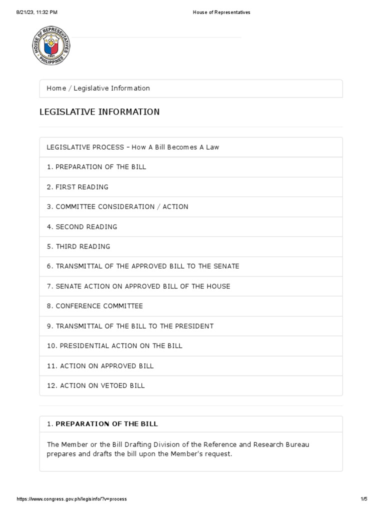 Legislative Process | PDF | Bill (Law) | United States House Of ...