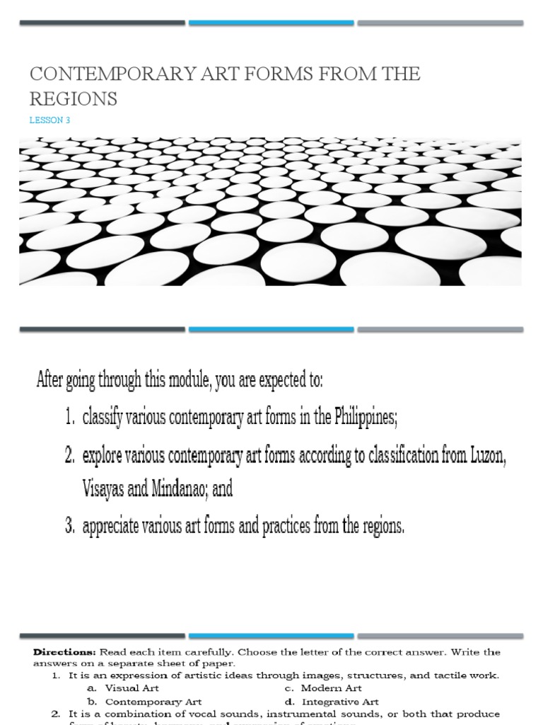 WEEK 3 - Contemporary Art Forms From The Regions | PDF