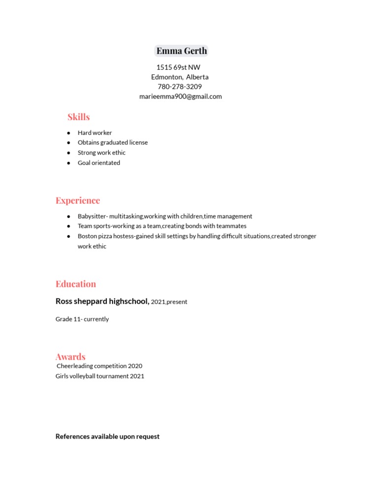 Skills: Emma Gerth | PDF
