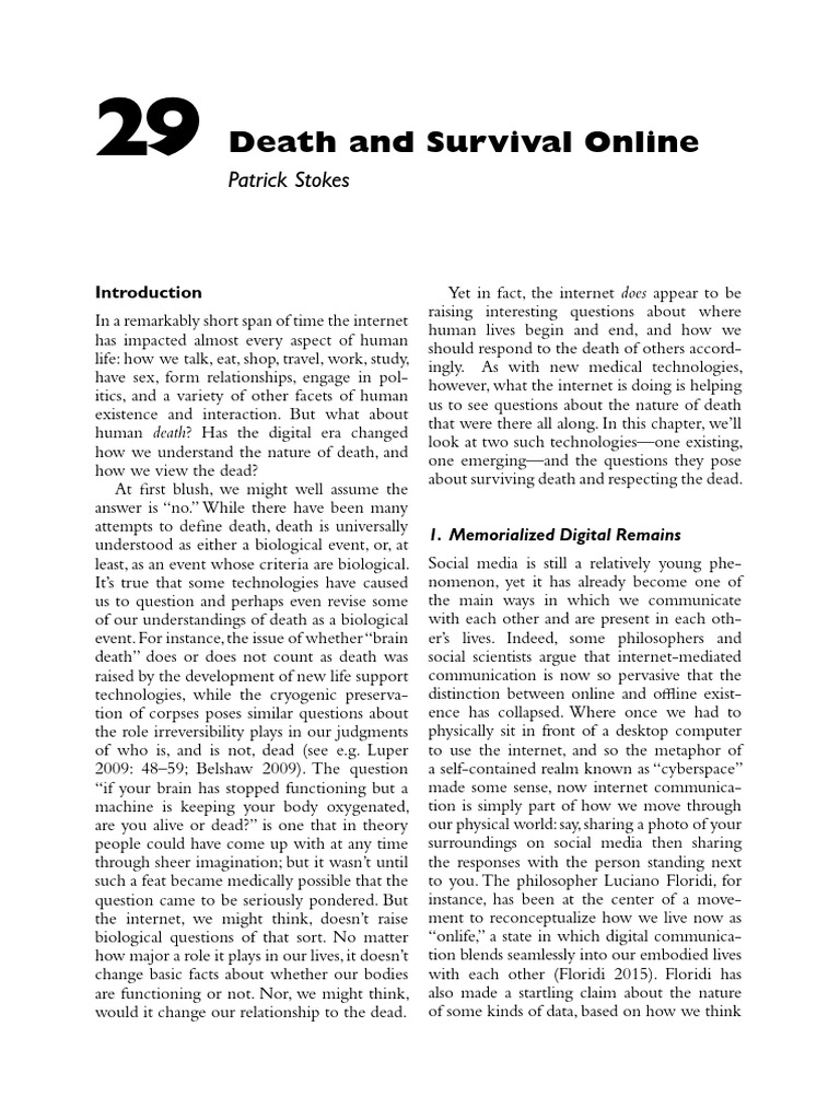 Digital Death and Online Presence | PDF | Social Science | Science ...