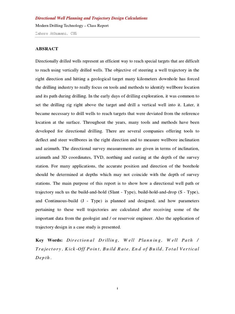 Directional Well Planning and Trajectory | PDF