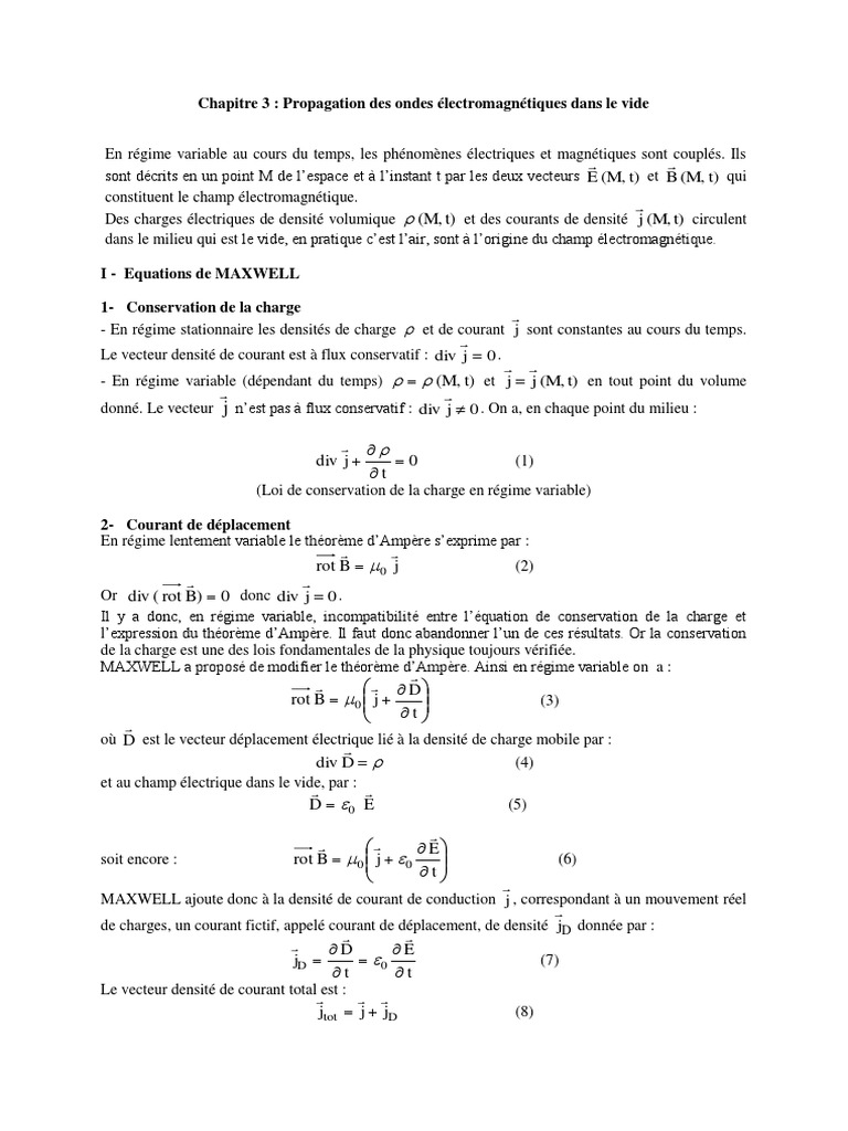 Elec3 Chap3 | PDF | Équations de Maxwell | Vagues