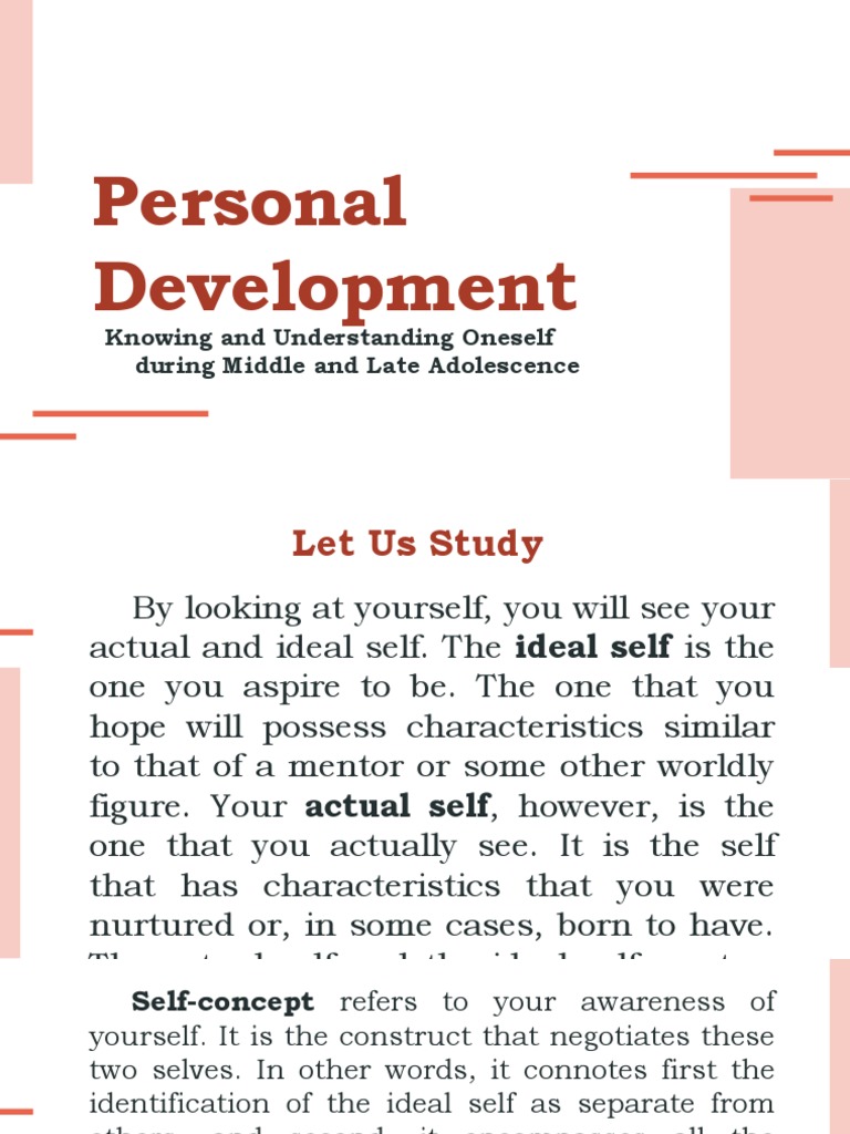 Personal Development - Lesson 1 | PDF