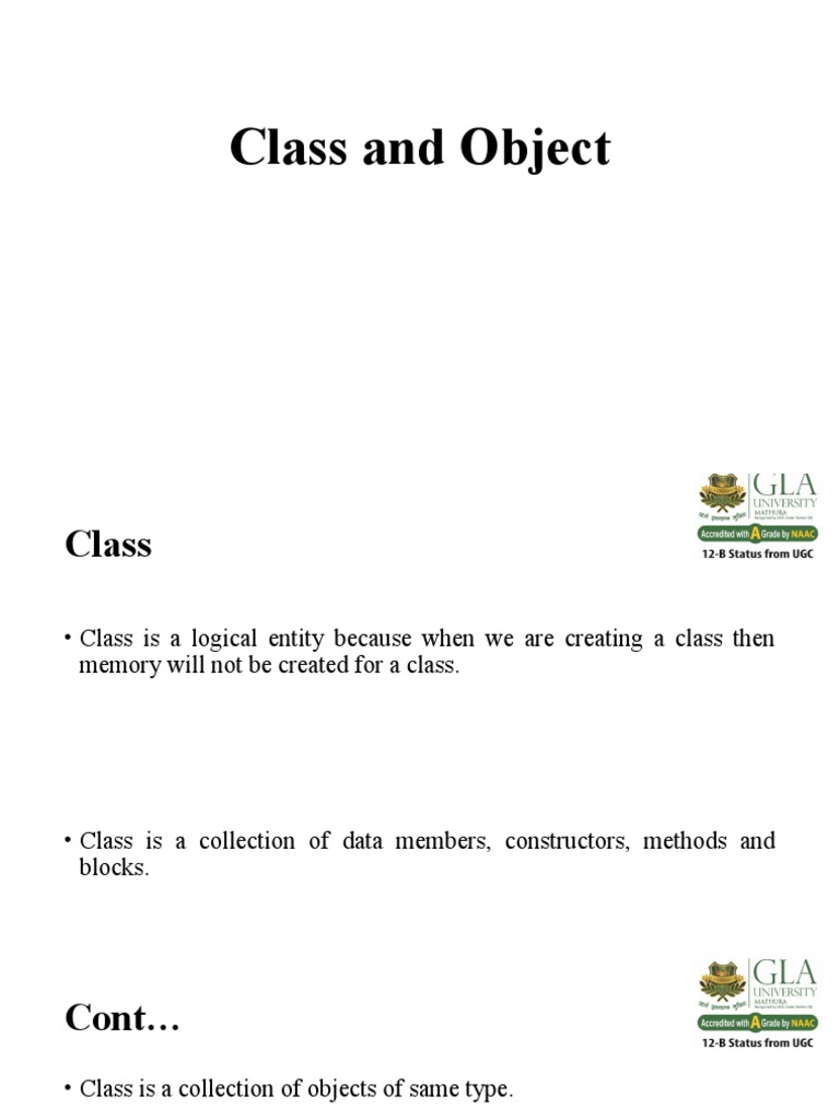 BCA Class and Object | PDF | Programming | Constructor (Object Oriented ...