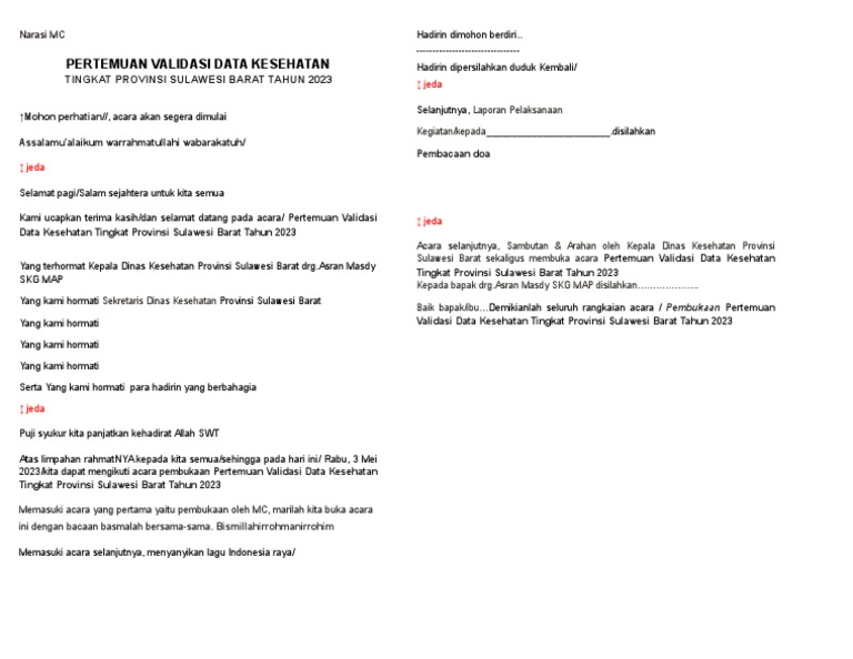 Narasi MC Validasi Data | PDF