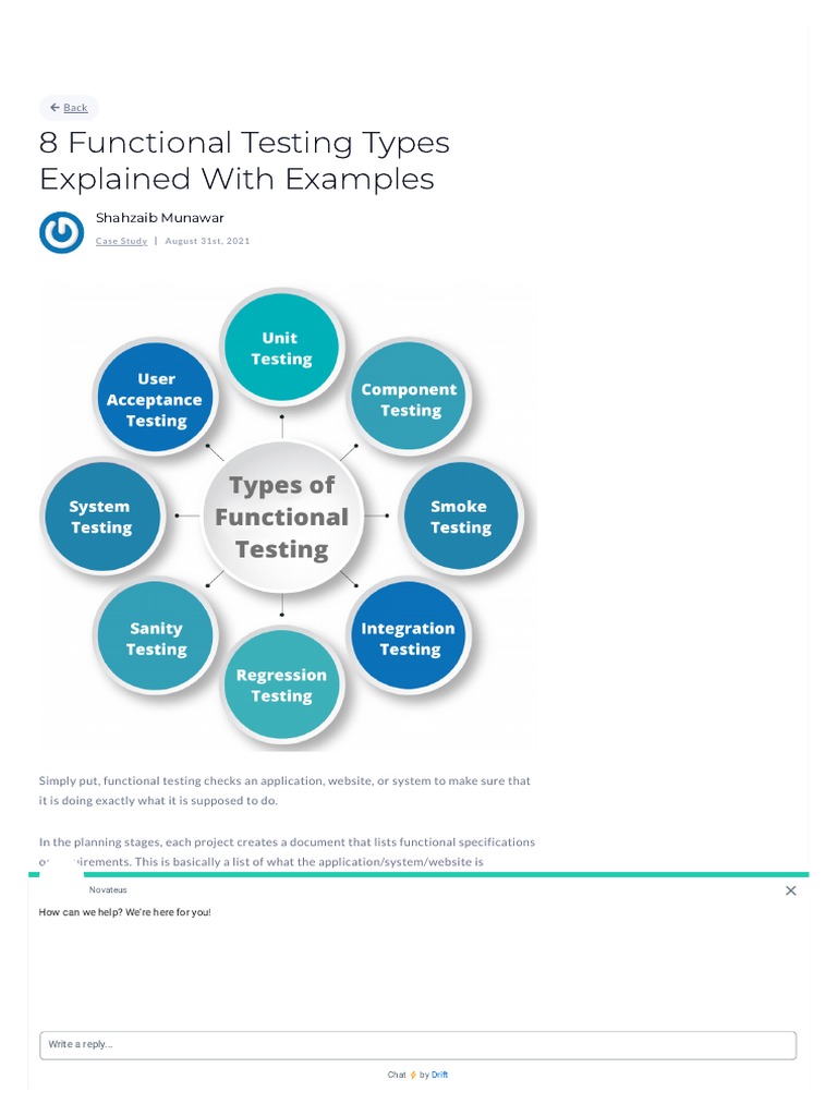 8 Functional Testing Types Explained With Examples | PDF | Software ... 8 Functional Testing Types Explained With Examples | PDF | Software ...