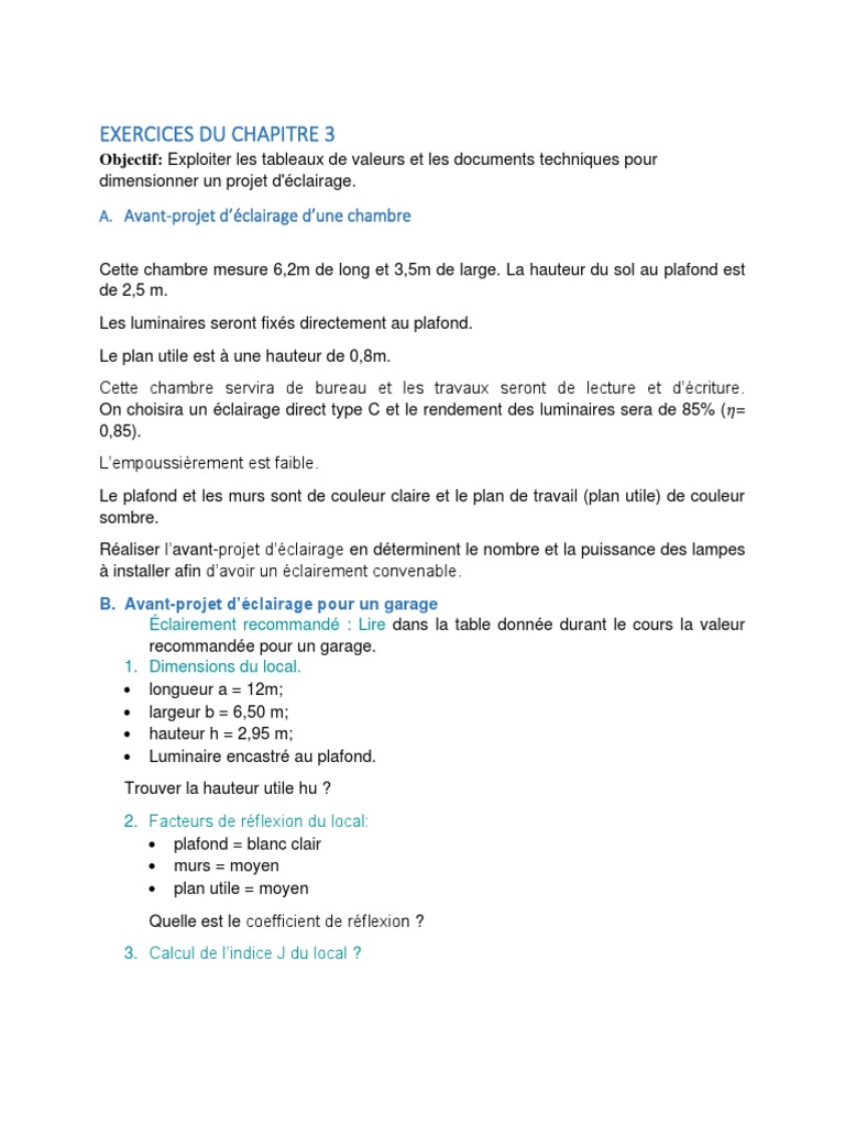 Exercices Du Chapitre 3ok | PDF | Lumière | Optique