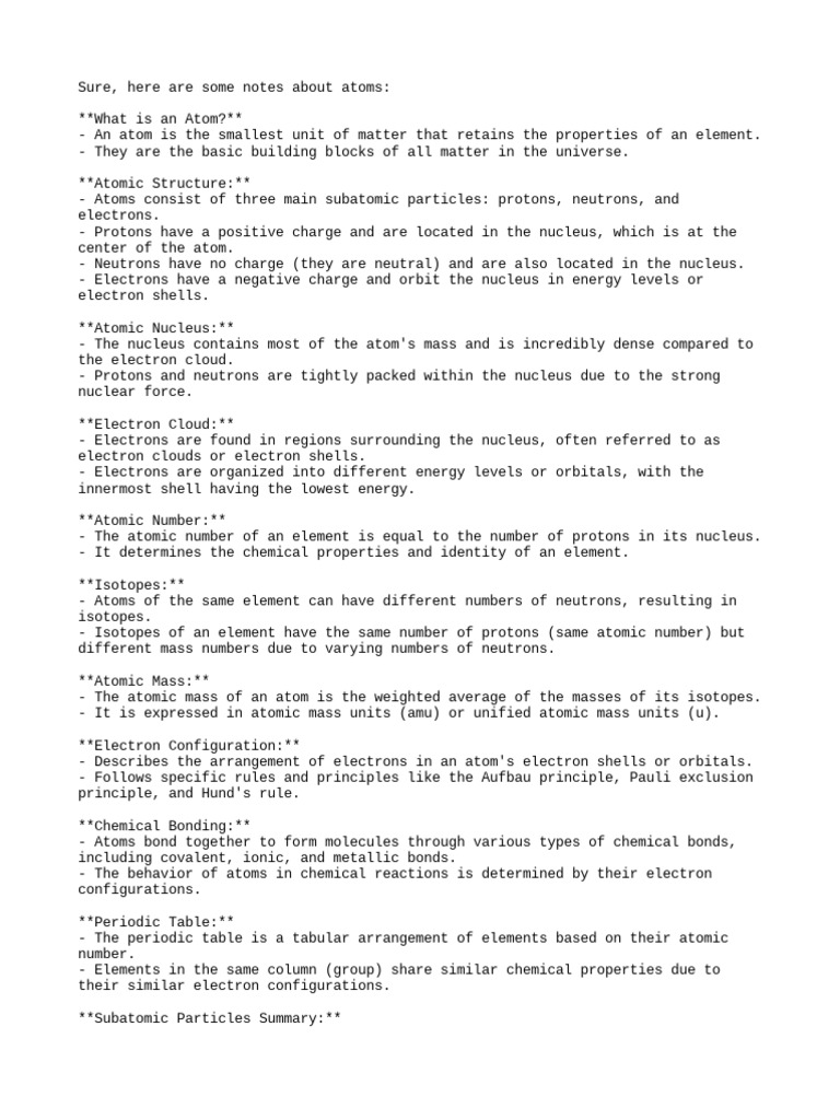 Chemistry Textbook For Atoms by Mit | PDF | Atoms | Atomic Nucleus