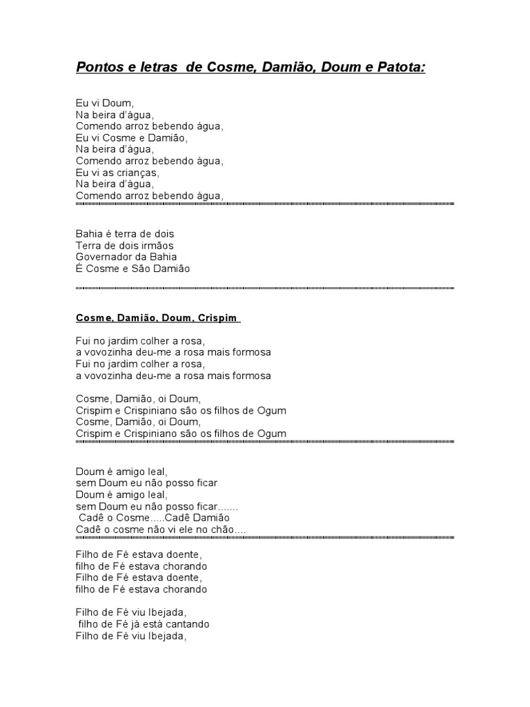 Letras de Cosme 2018 | PDF