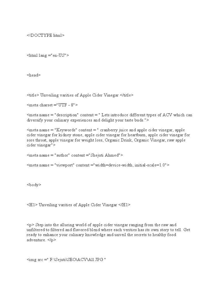 ACV Coding | Download Free PDF | Vinegar | Cider