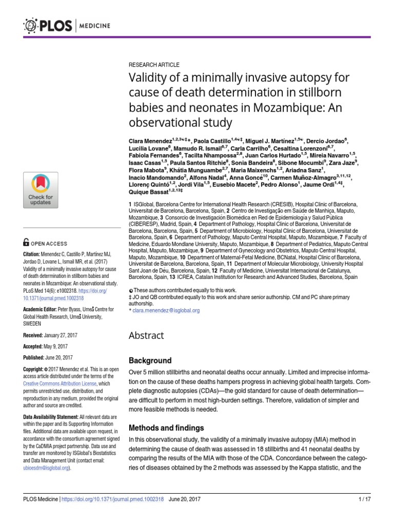 Validity of A Minimally Invasive Autopsy For CoD Determination On ...