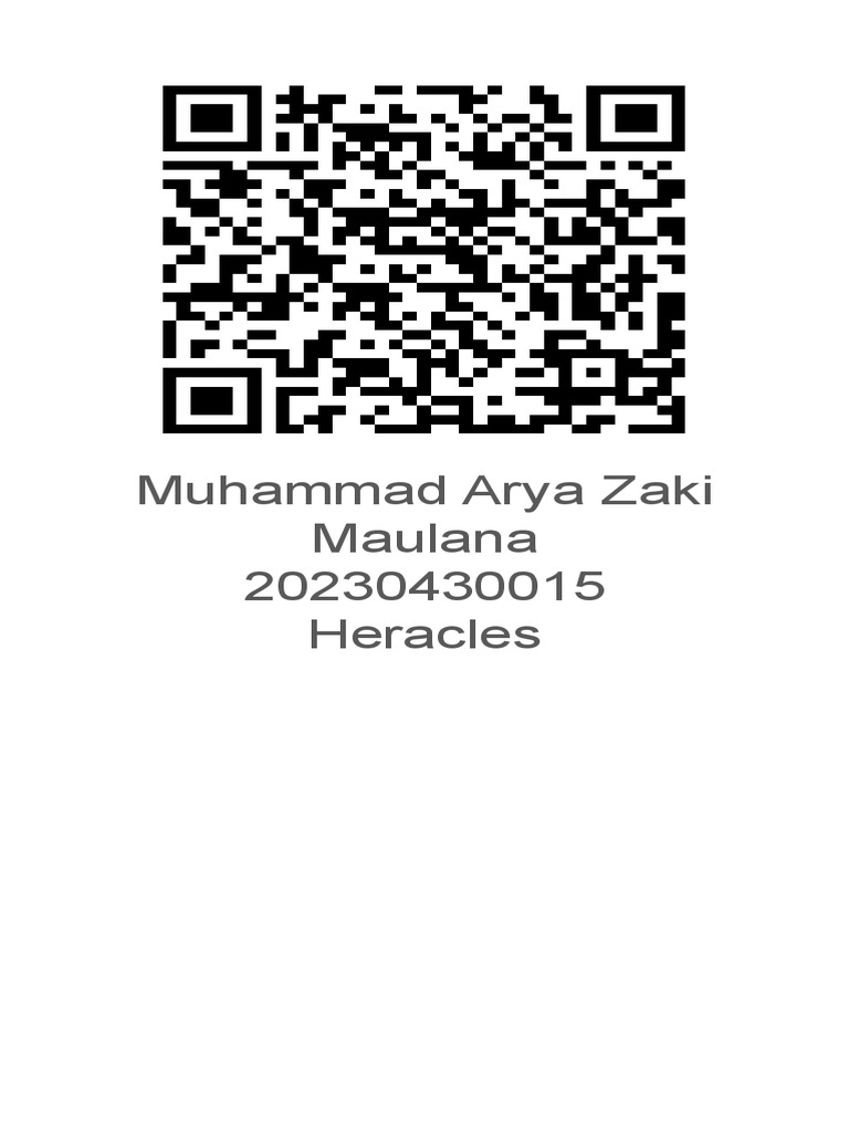 Muhammad Arya Zaki Maulana 20230430015 Heracles Qr Code Absensi Prodammaba 2023 | PDF
