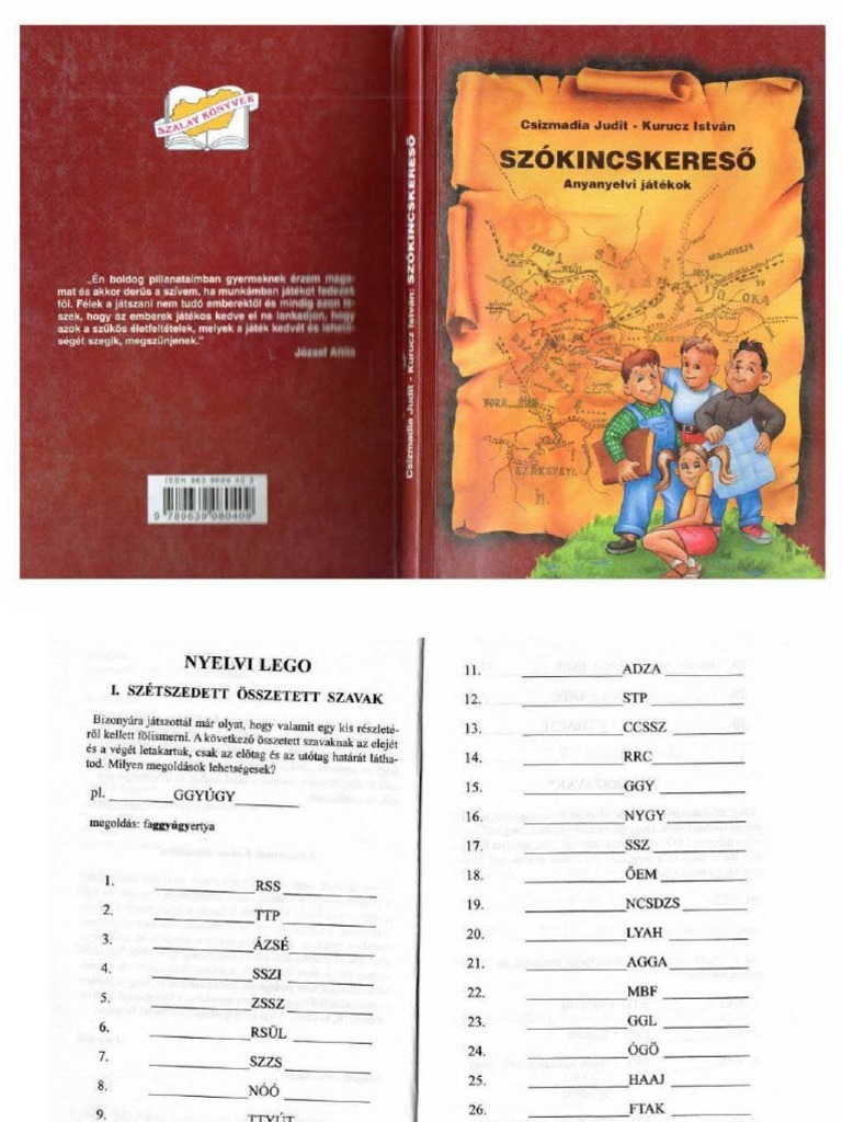 Szókincskereső - Anyanyelvi Játékok - Szalay | PDF