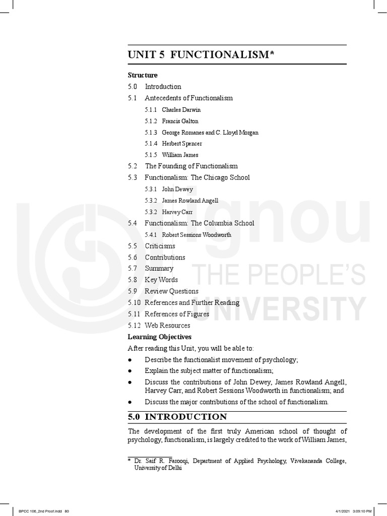 Functionalism | PDF | Psychology | John Dewey